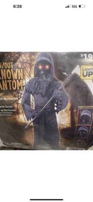 Halloween Fun World Kids Fade In Out Eyes Unknown Phantom Costume Size ...