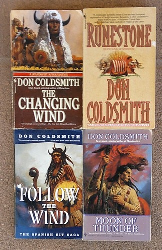 4 Don Coldsmith Books*Runestone*Follow Wind*Moon Thunder*Changing Wind ...