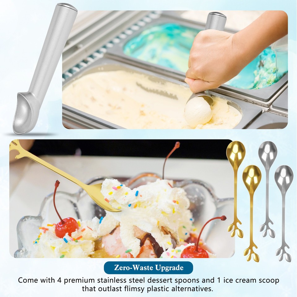 16OZ Ice Cream Maker Replacement For Ninja Creami Pints & Lid NC299 ...