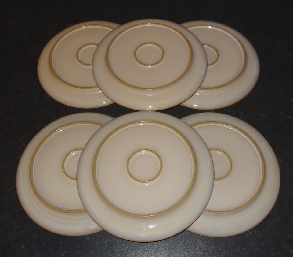 6 x DENBY TRUFFLE LAYERS WIDE RIM DINNER PLATES SET 11'' / 28CM HARDLY ...