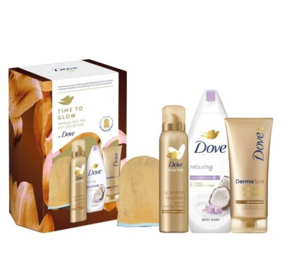 Dove Time To Glow Gradual Tan Collection Self-Tanning Gift Set | eBay UK
