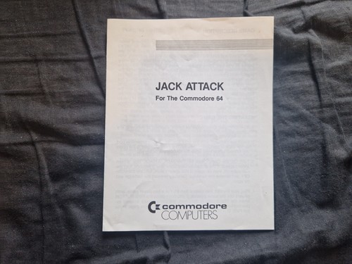 JACK ATTACK Commodore 64 Game C64 MANUAL ONLY | eBay