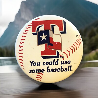 Talking TEXAS RANGERS LAPEL BADGE BUTTON PIN PINBACK Chuck Morgan Voice ...