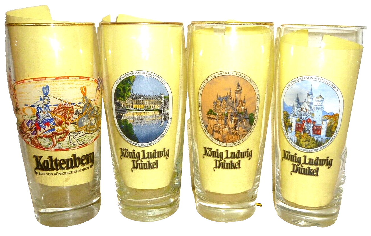 4 Schloss Kaltenberg Ludwig Hell Dunkel 0.5L German Beer Glasses | eBay