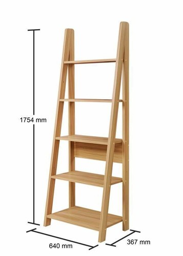 Ladder Bookcase Shelving Unit Ladder Shelf 5 Tier Display Storage Stand ...