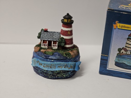 VTG Lighthouse Trinket Box With Verse " The Lord is My Light" NEW in ...