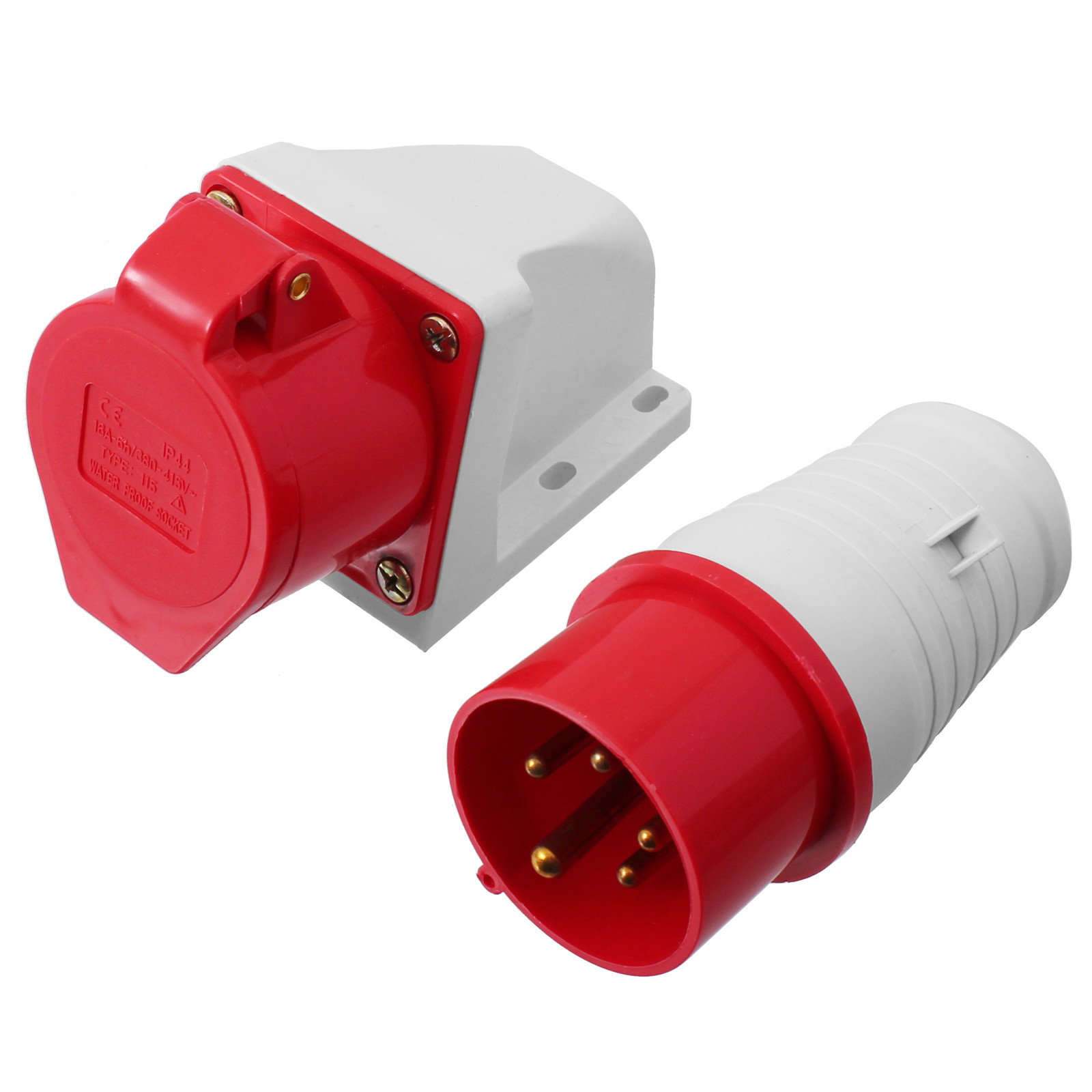 380V 16A CEE Starkstrom Stecker Steckdose Kupplung Wandsteckdose IP44 ...