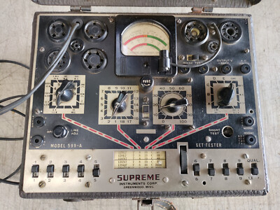 Vintage SUPREME Instruments Model 599-A Vacuum Tube Tester For Parts or ...