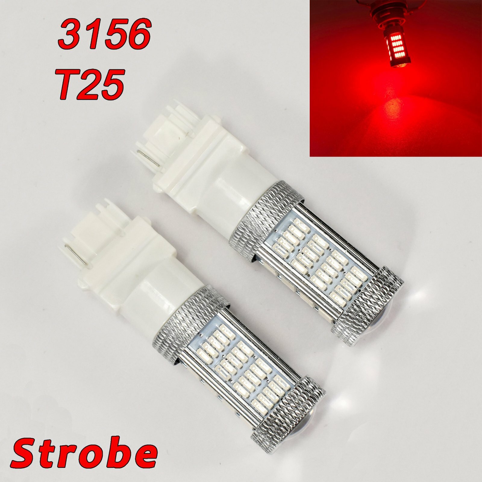 Strobe Red Rear Turn Signal T25 3156 3456 92 SMD LED Bulb A1 Fits Ford ...