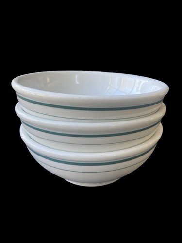Rare! Three Vtg Mohawk China Restaurant Ware 5 3/4" Cereal Bowls Green ...