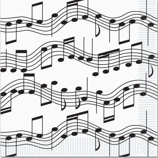 Musical Notes Lunch Paper Napkins 16 Pack Music Tableware Decorations ...