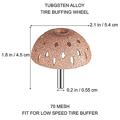 2" 70 Grid Tire Buffing Wheel 3/8"-24 Thread Tungsten Steel Bowl Tool ...
