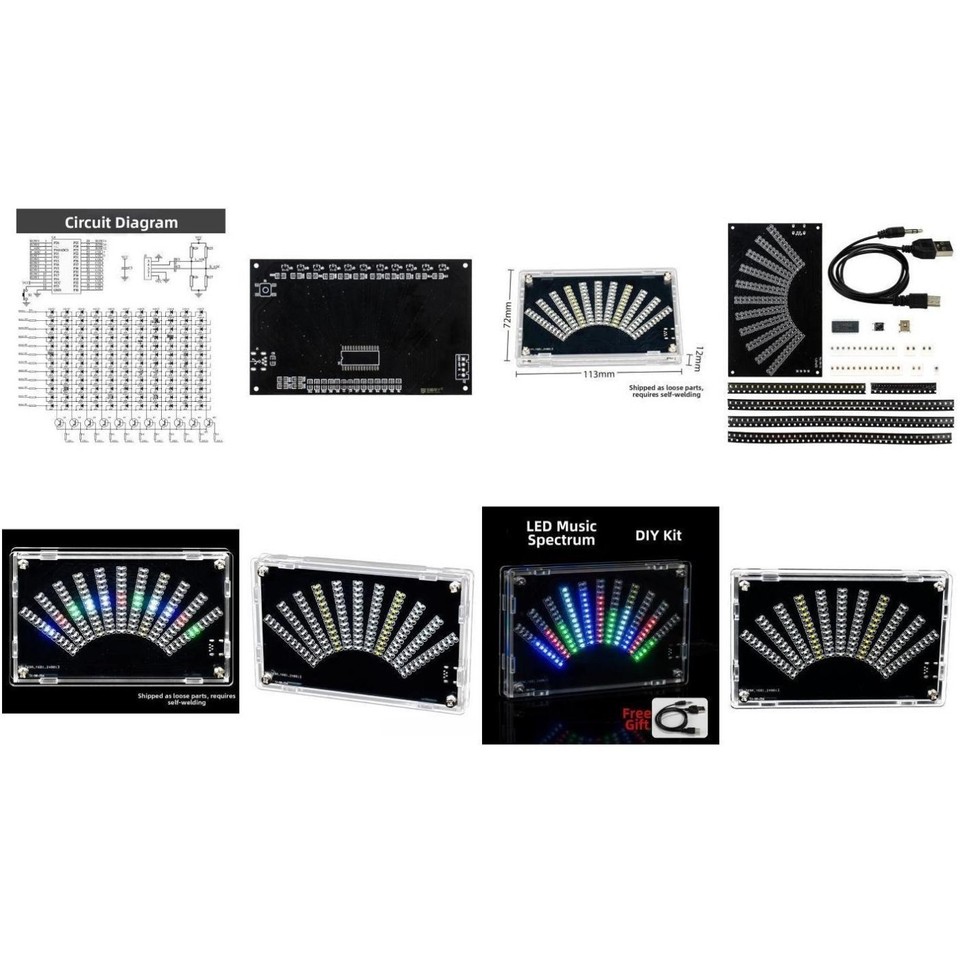 LED Driven For Audio Visualizer Kit with Acrylic Case for Spectrum ...