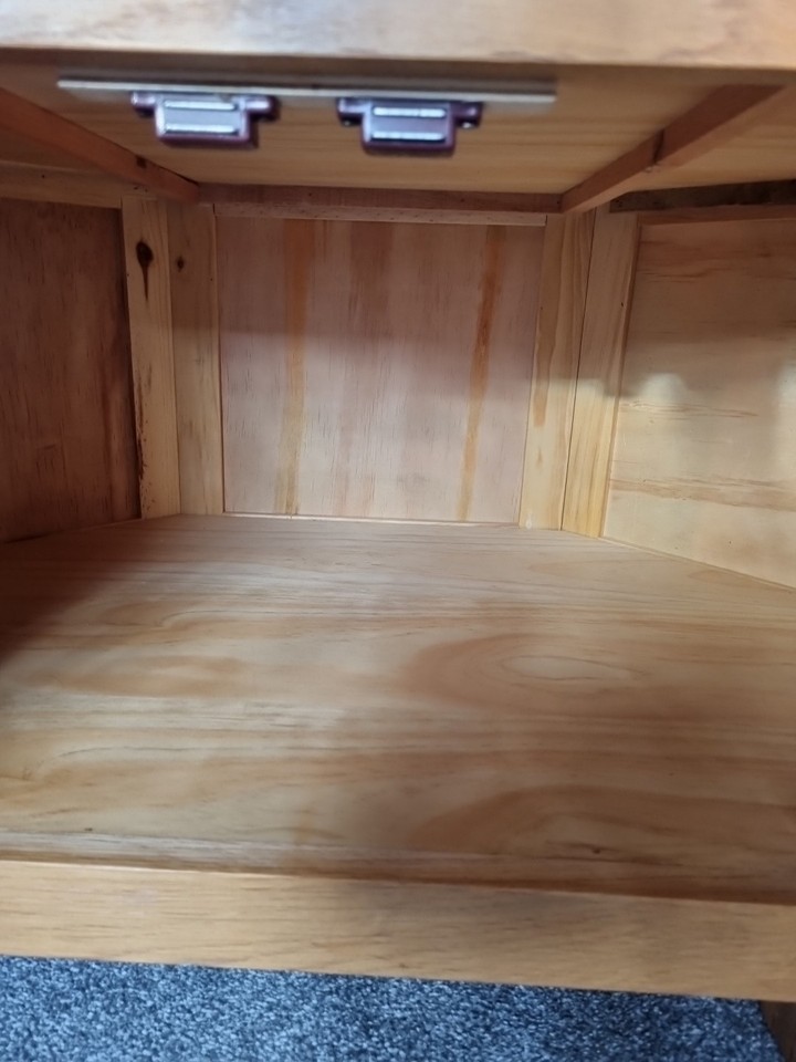 Oak Corner TV Unit with Storage Cabinet | eBay UK