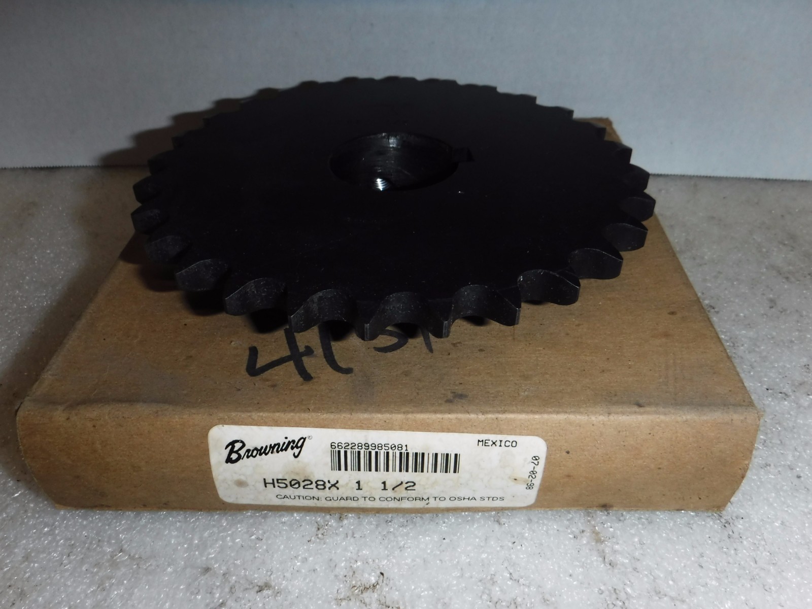 BROWNING H5028X1 1/2, 3/8" KEYED SPROCKET, 1-1/2"BORE, #50 CHAIN, 28 ...