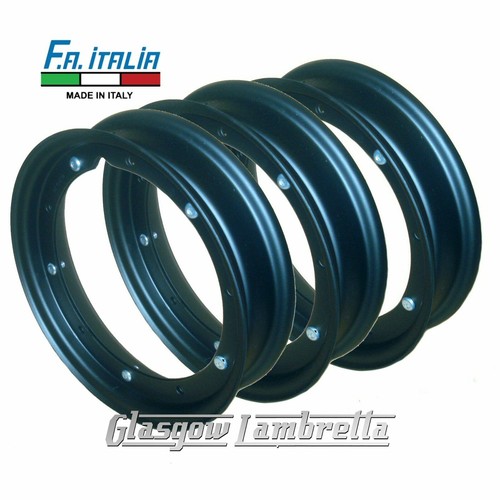 Set 3 x Vespa PX 125/150/200 Scooter Italian BLACK SPLIT WHEEL RIMS by ...