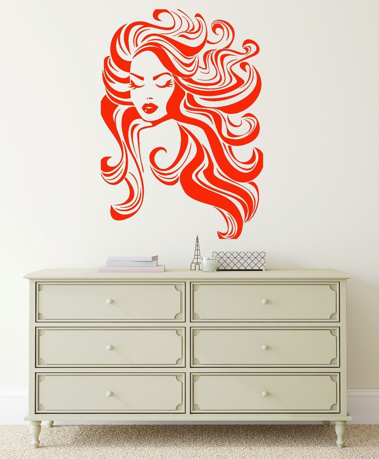 Beauty Salon Sexy Woman Hair Spa Makeup Barber Wall Sticker Vinyl Decal ...