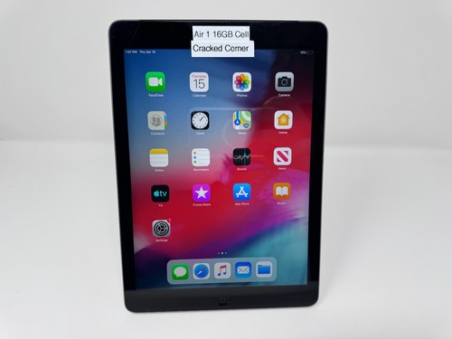 Apple iPad Air 1st Gen.16GB, Wi-Fi + Cellular, Space Gray,9.7in ...