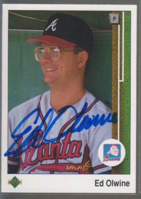 Autographed 1989 Upper Deck Ed Olwine - Braves | eBay