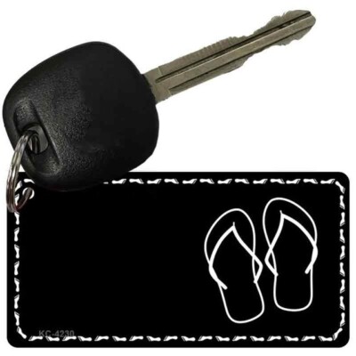 White Flip Flops Background Patterns Aluminum Key Chain License Plate ...