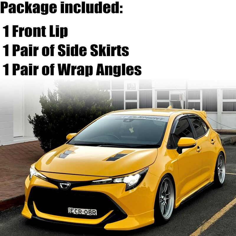 For 19-21 Toyota Corolla Hatchback TRD Style Front Lip +Side Skirts ...