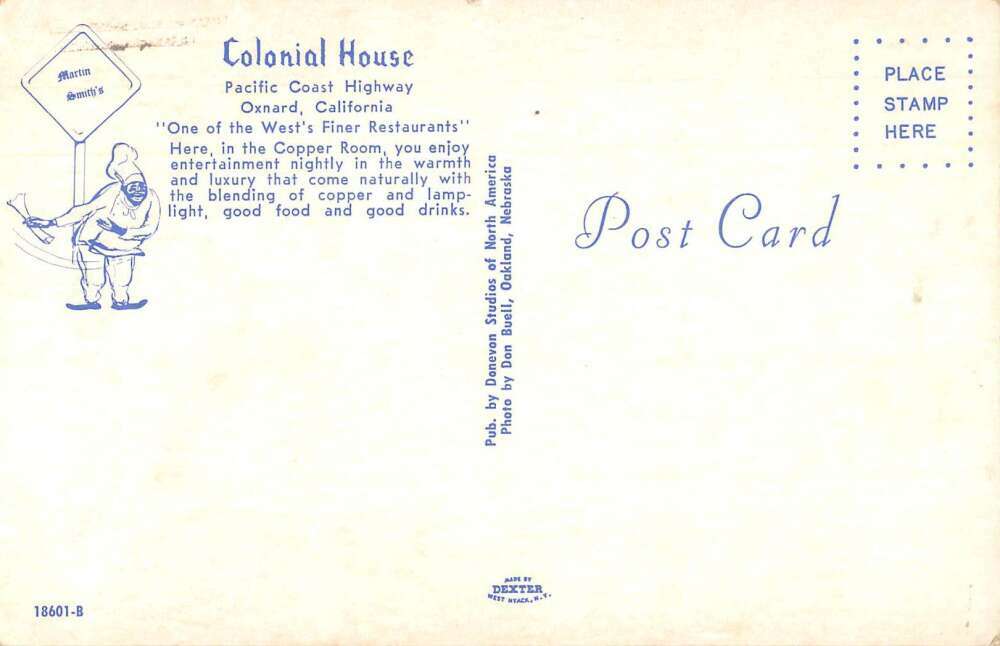 Oxnard California Colonial House Restaurant Vintage Postcard AA35191 | eBay