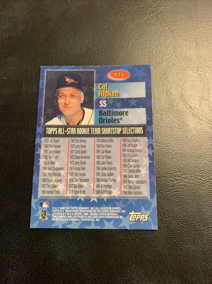 B41b Rt4 Cal Ripken JR 2000 topps all rookie team Baltimore orioles | eBay