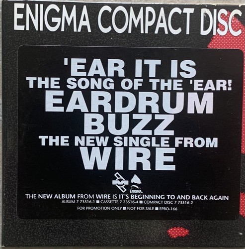 Wire - Eardrum Buzz - Very Rare 1989 Promo CD - Sonic Youth Stranglers ...