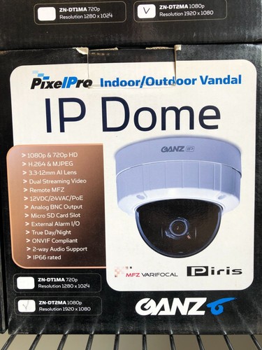 GANZ In/Outdoor IP Dome camera ZN-DT2MA 1080p Resolution 1920 x 1080 ...