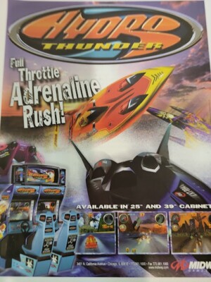 Flyer MIDWAY ,HYDRO THUNDER Arcade Video Game advertisement original ...