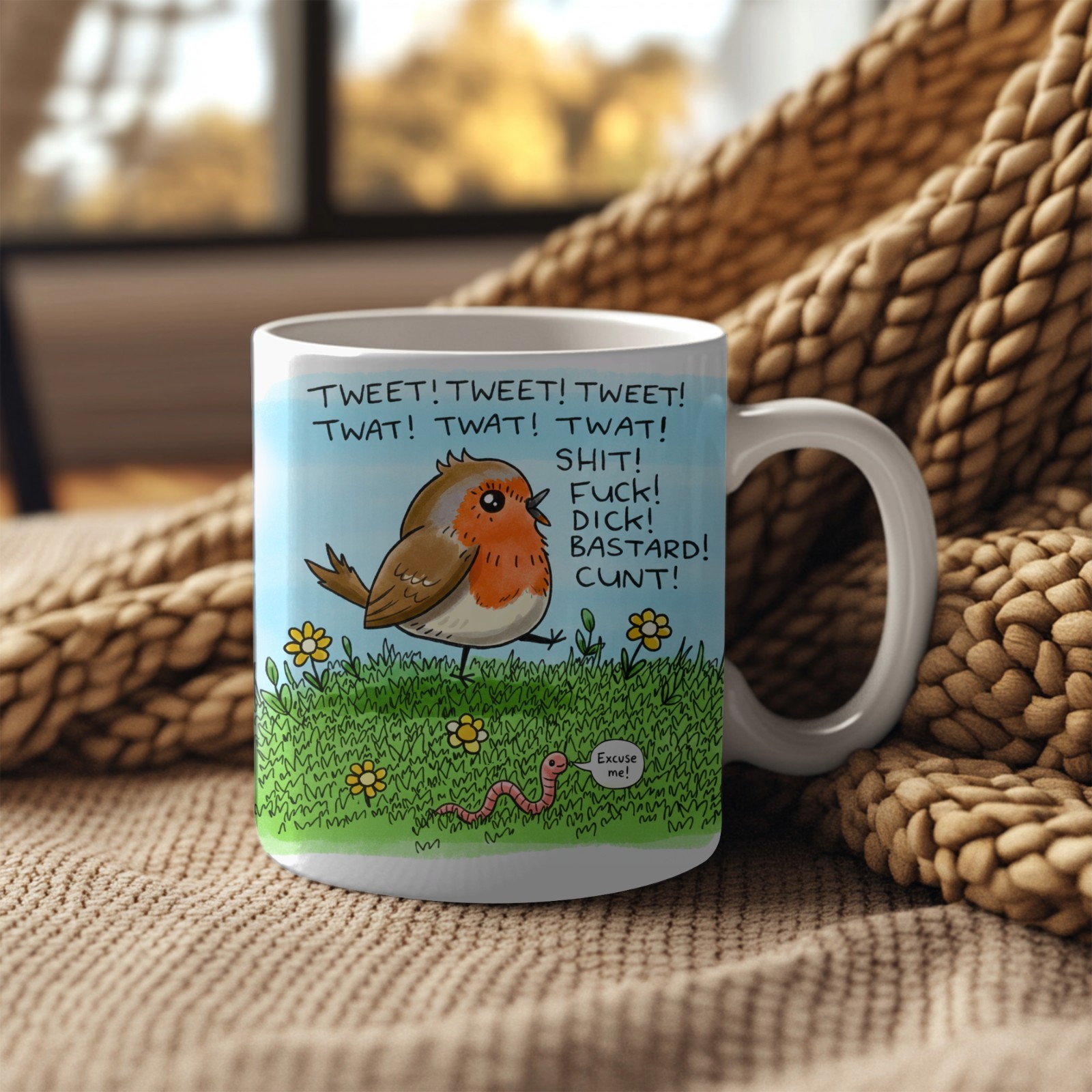 Rude Robin Adult Humour Swear Word Ceramic Mug Novelty Gift Idea Secret ...