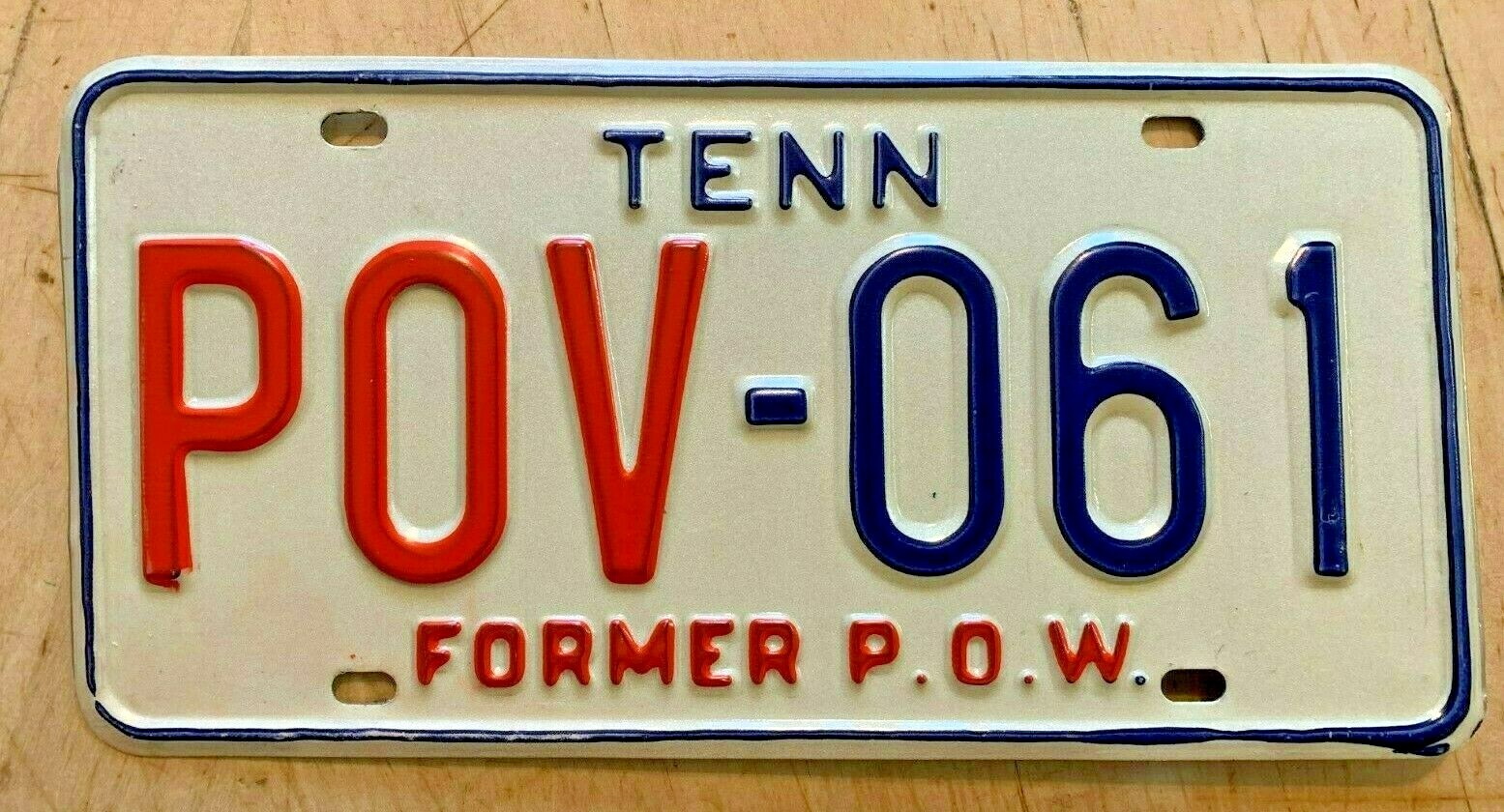 TENNESSEE FORMER POW MILITARY VETERAN LICENSE PLATE " POV 061 " TN ...