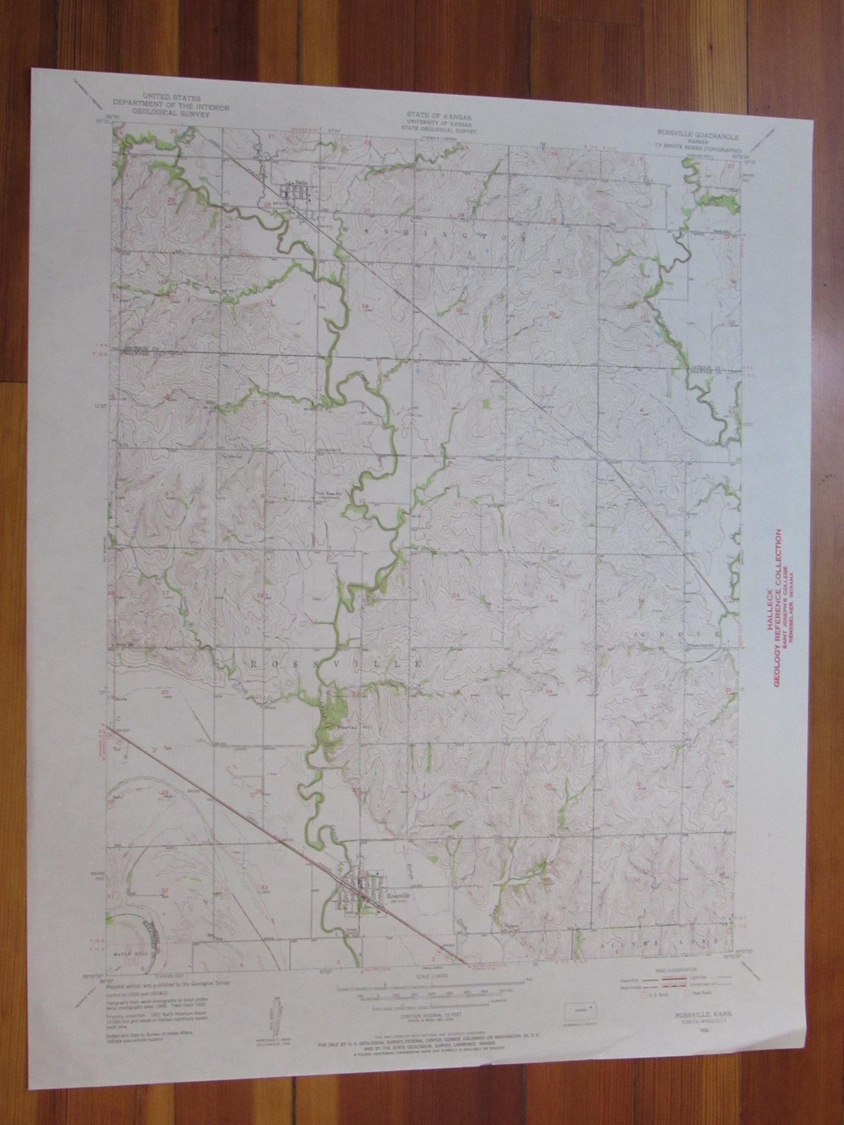 Rossville Kansas 1953 Original Vintage USGS Topo Map | eBay