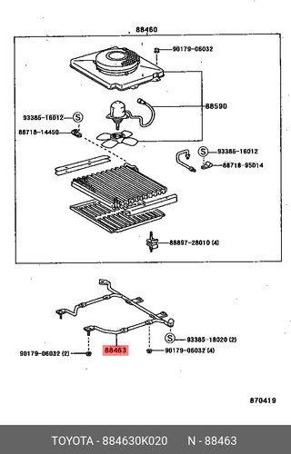 Genuine OE Bracket, Cool Condenser, No.1, 884630K020 for TOYOTA 88463 ...