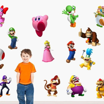 Super Mario Bros Characters Set Wall Sticker Decal Decor Art Mural ...