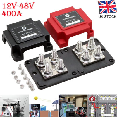 48V Bus Bar Copper 400A with 8x M10 Studs Terminals Power Distribution ...