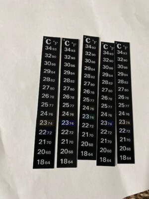 5LCD Adhesive Strip Flat Thermometer Stick-on For Brew Window Fish Tank ...