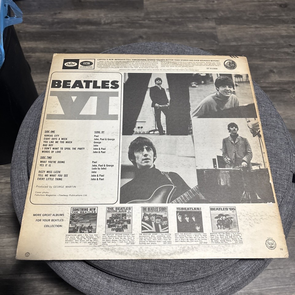 Beatles Rare Original Capitol Rainbow Record Club Label VI ST 8-2358 ...