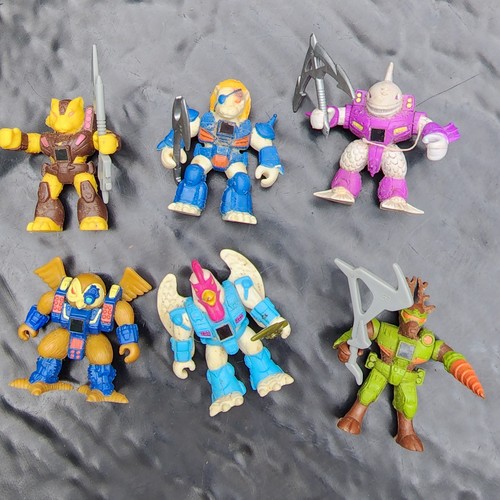 Battle Beasts Lot 6 Figures w/Weapons Tiger Lion Shark Owl Bird Moose ...
