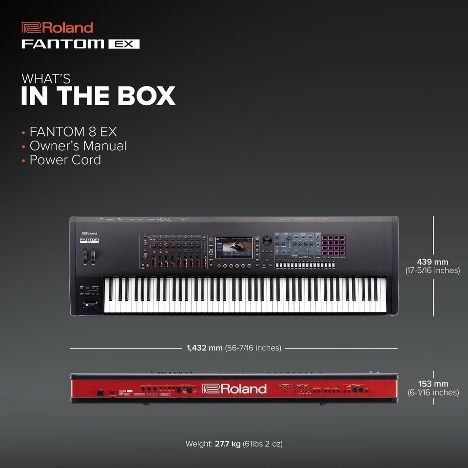 Roland FANTOM 8 EX Synthesizer | Top-Tier FANTOM with 88 Synth-Action ...