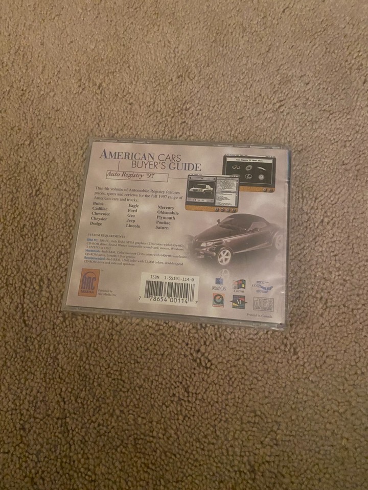 AMERICAN CARS BUYER'S GUIDE PC CD-ROM NEW AUTO REGISTRY '97 | eBay