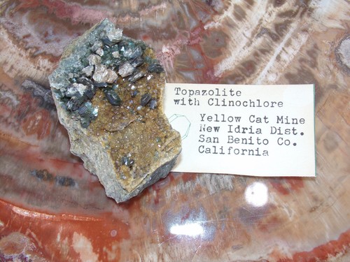 Topazolite With Clinochlore - Yellow Cat Mine San Benito County Calif ...