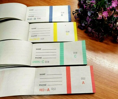 4pk Check Book Tickets Raffle Book Tickets 400 Tickets 4 Colours | eBay