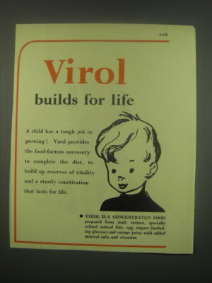 1949 Virol Food Ad - Virol builds for life | eBay