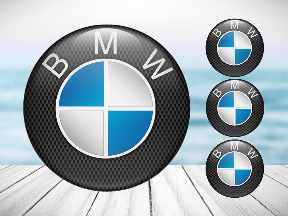 4x Center Wheel Cap Decals Silicone BMW Emblem Rims Logo Stickers | eBay
