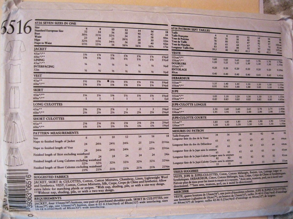 Simplicity 6516 New Look TOPS SKIRTS size 6-18 bust 30.5-40 UNCUT | eBay