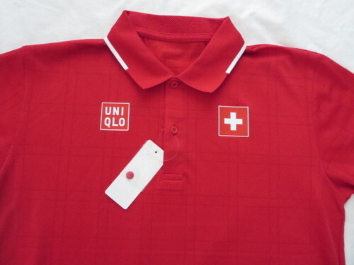 UNIQLO Limited Roger Federer Model RF Dry EX Polo Shirt Tennis Wear Red ...