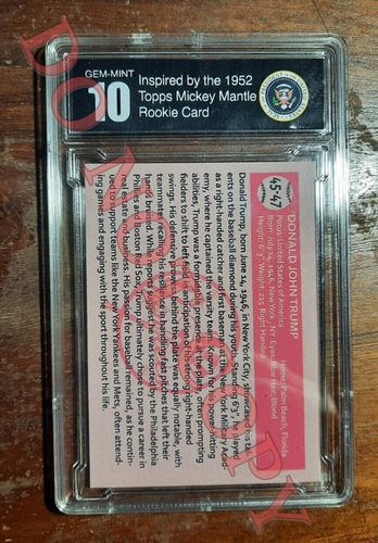 Donald J Trump - 1950's Baseball -Inspired Custom Card of a Young ...