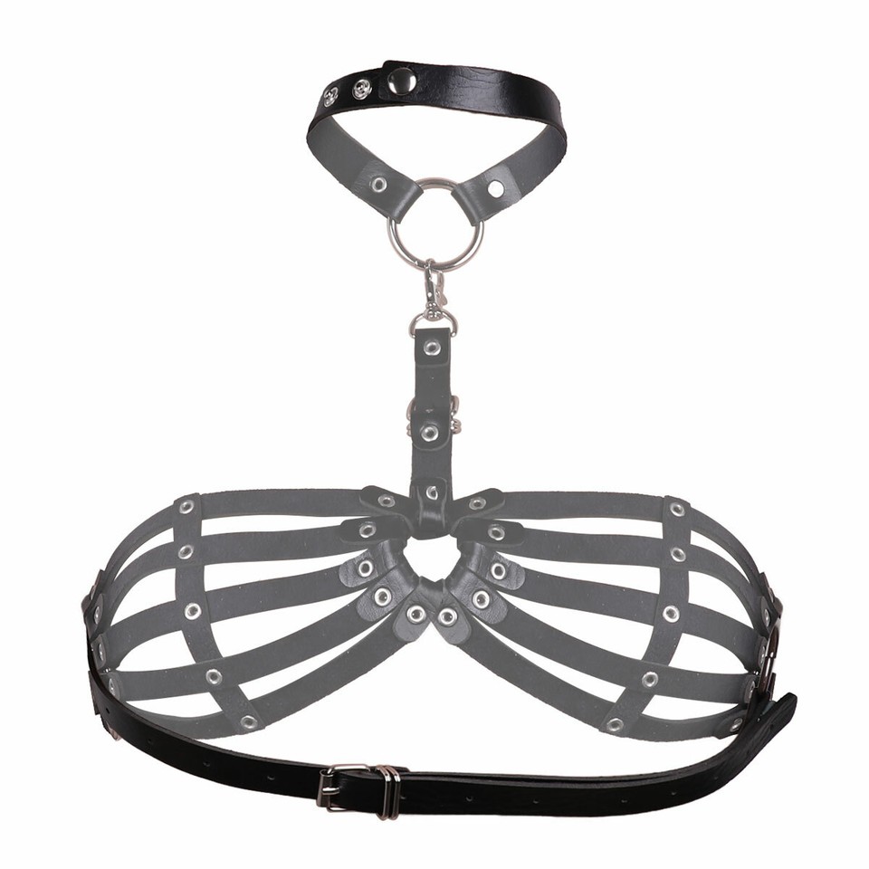 Women Adjustable Leather Harness Bra Body Chest Cage Belt Strap ...