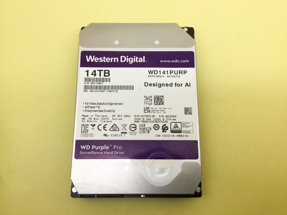 WD Purple Pro 14TB 7200RPM SATA 6Gb/s 512MB 3.5" Surveillance HDD ...